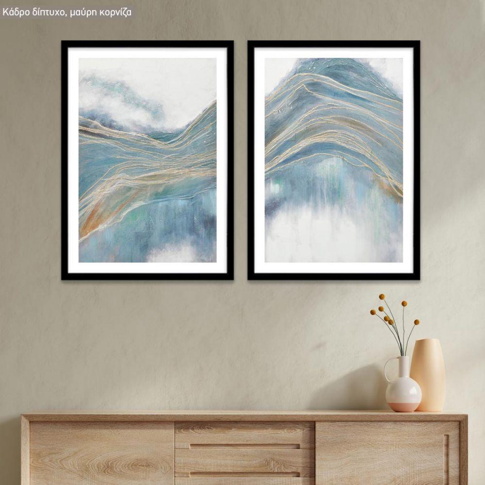 Turquoise storm, two panels poster