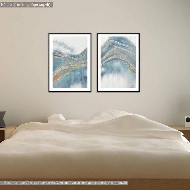 Turquoise storm, two panels poster