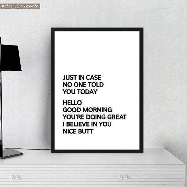 Hello, good morning poster