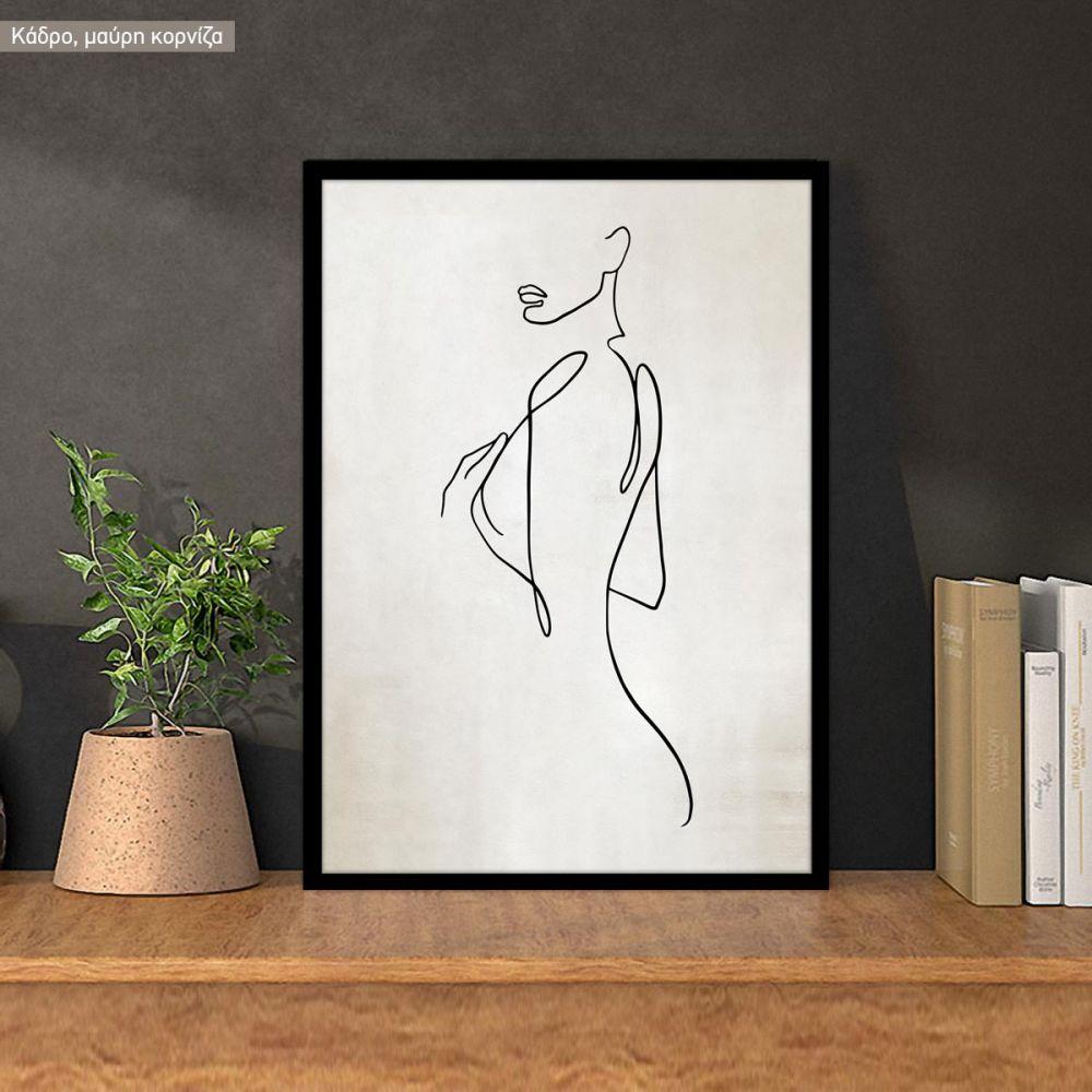 Female linear figure, poster