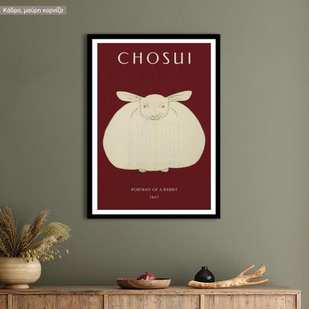 Portrait of a rabbit, Chosui, poster