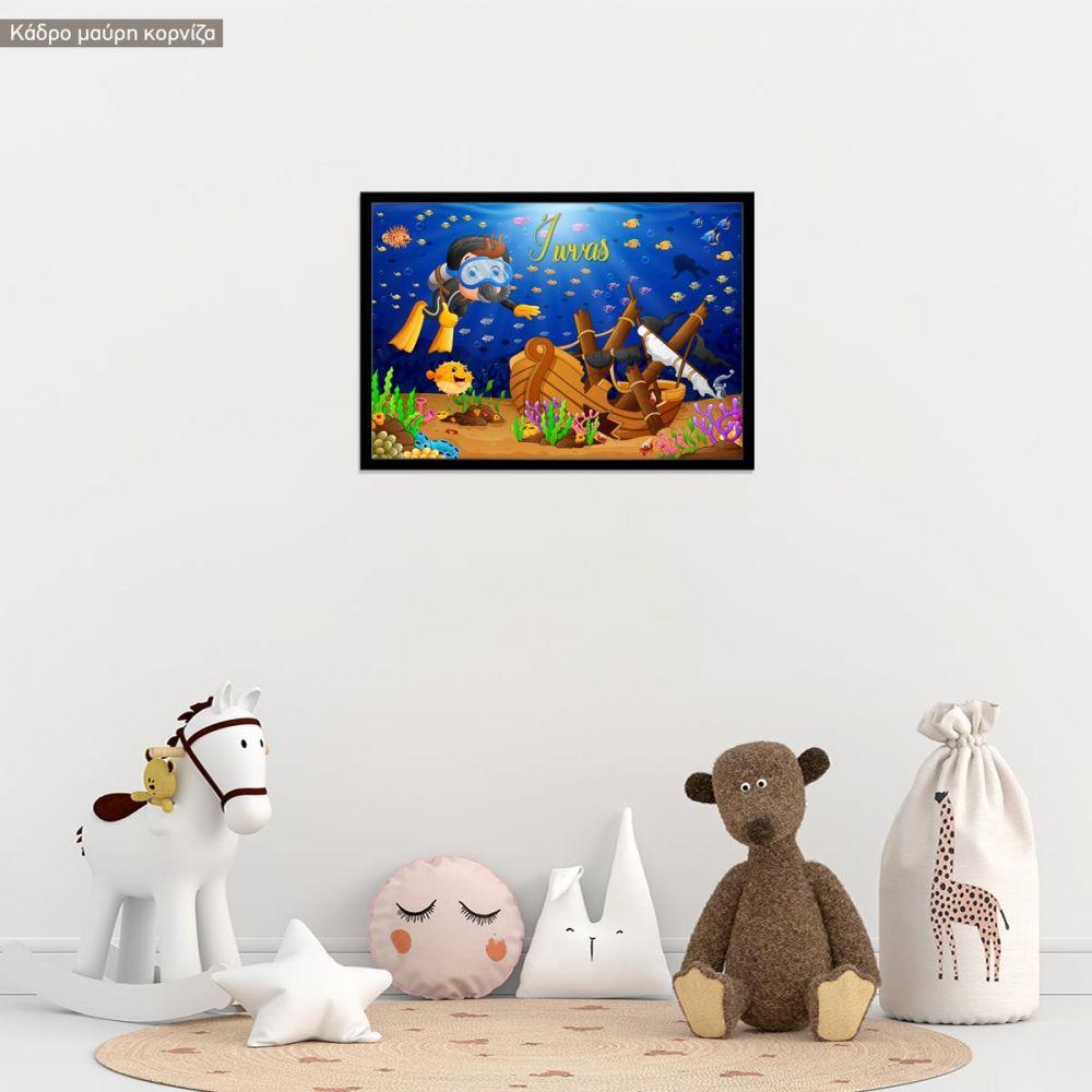 Travel to the deep sea , poster