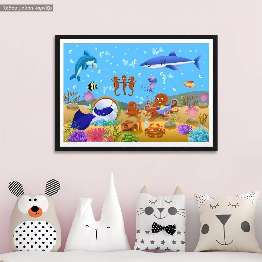 Deep sea and corals , poster