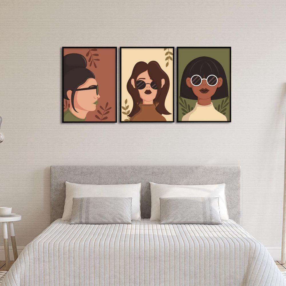 Fashion Portraits, three panels poster