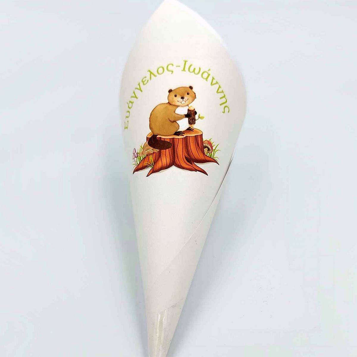 Paper candy cones personalized