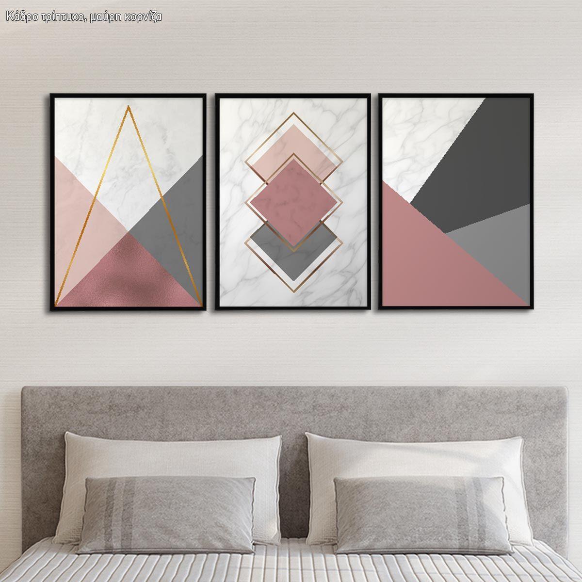Geometric triangles IV 3 panels