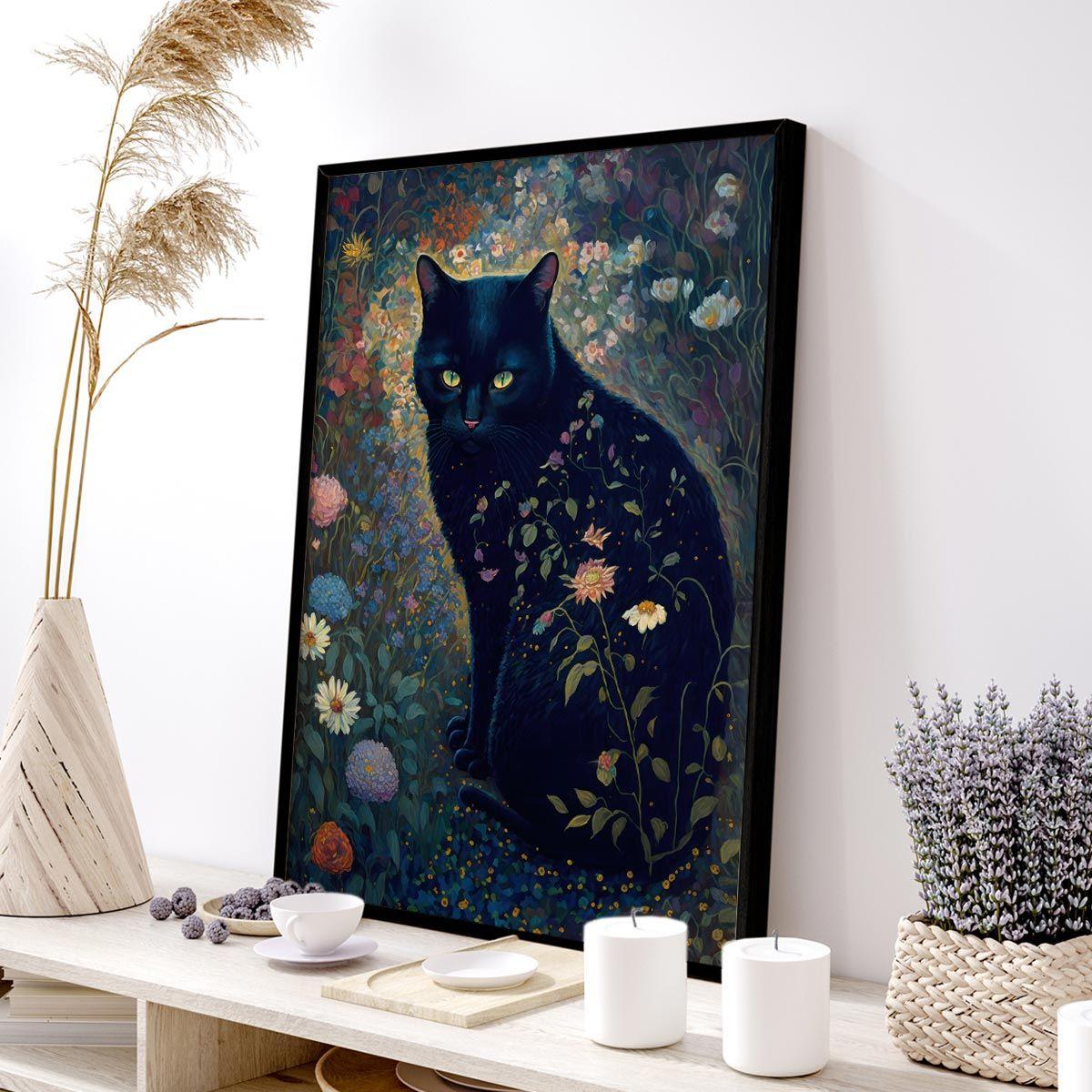 Dark blue cat, poster