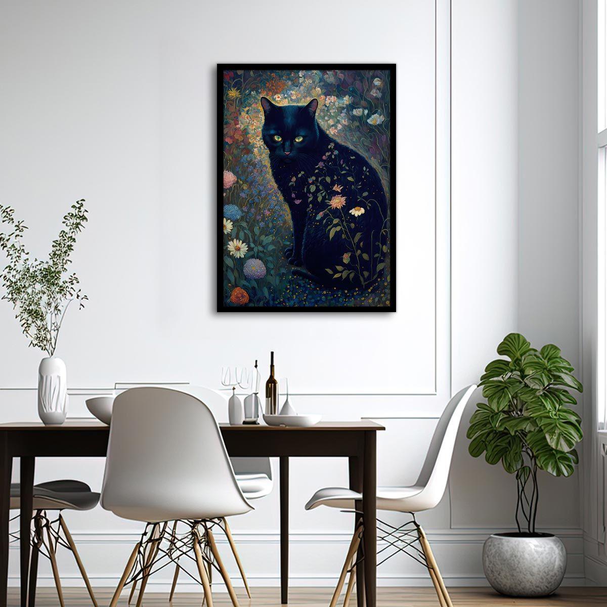 Dark blue cat, poster