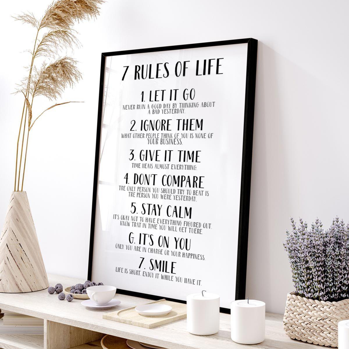 7 Rules for life, poster