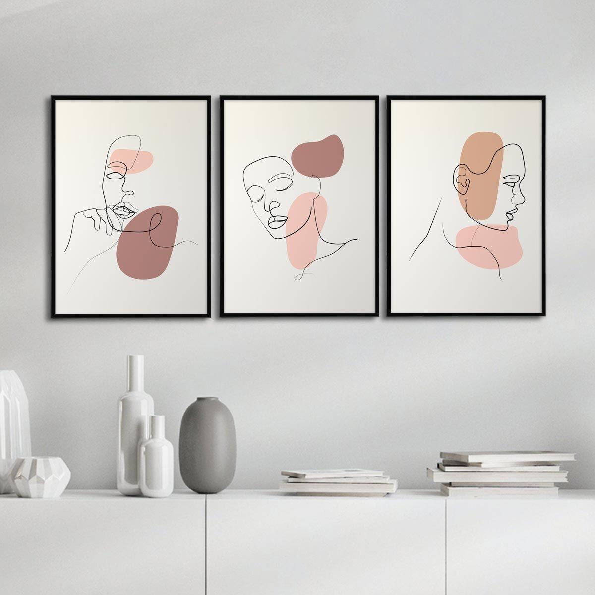 Female face II, 3 panels