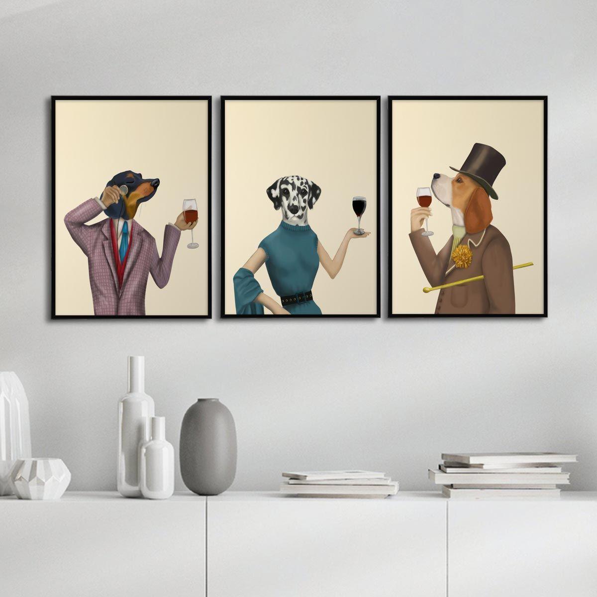 High class pooch, poster 3 panels