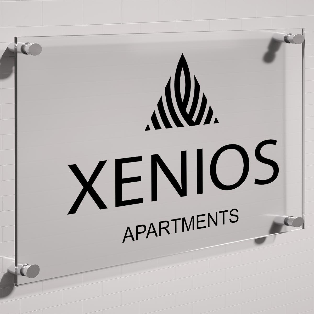 Entrance Sign transparent plexiglass vinil letters