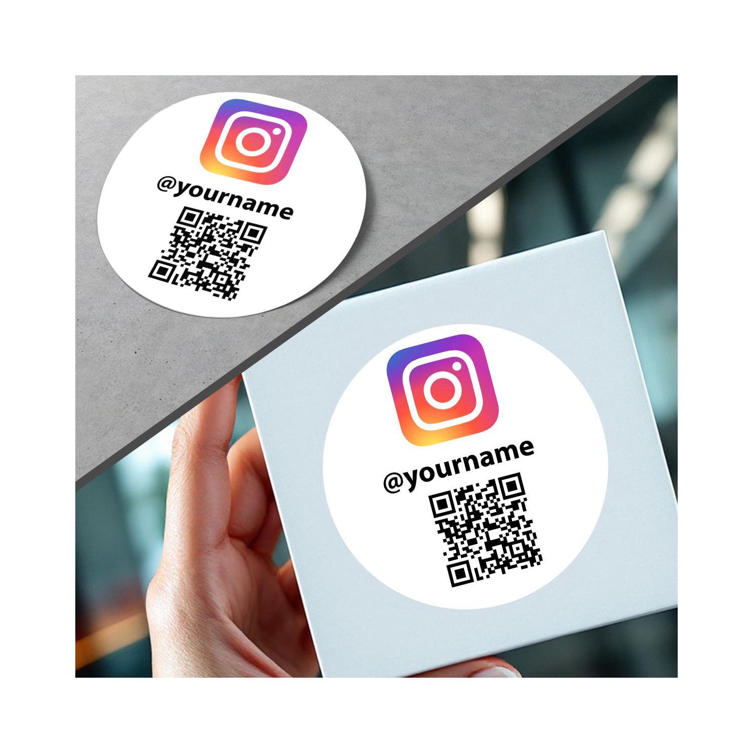 Sticker labels Instagram for products with Qr code