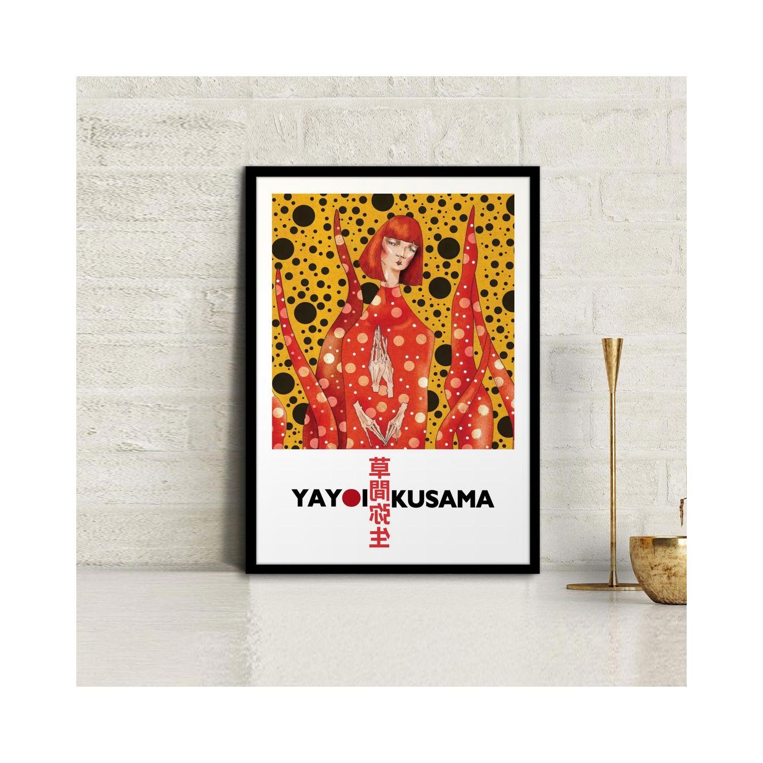 Exhibition poster, Yayoi Kusama portrait