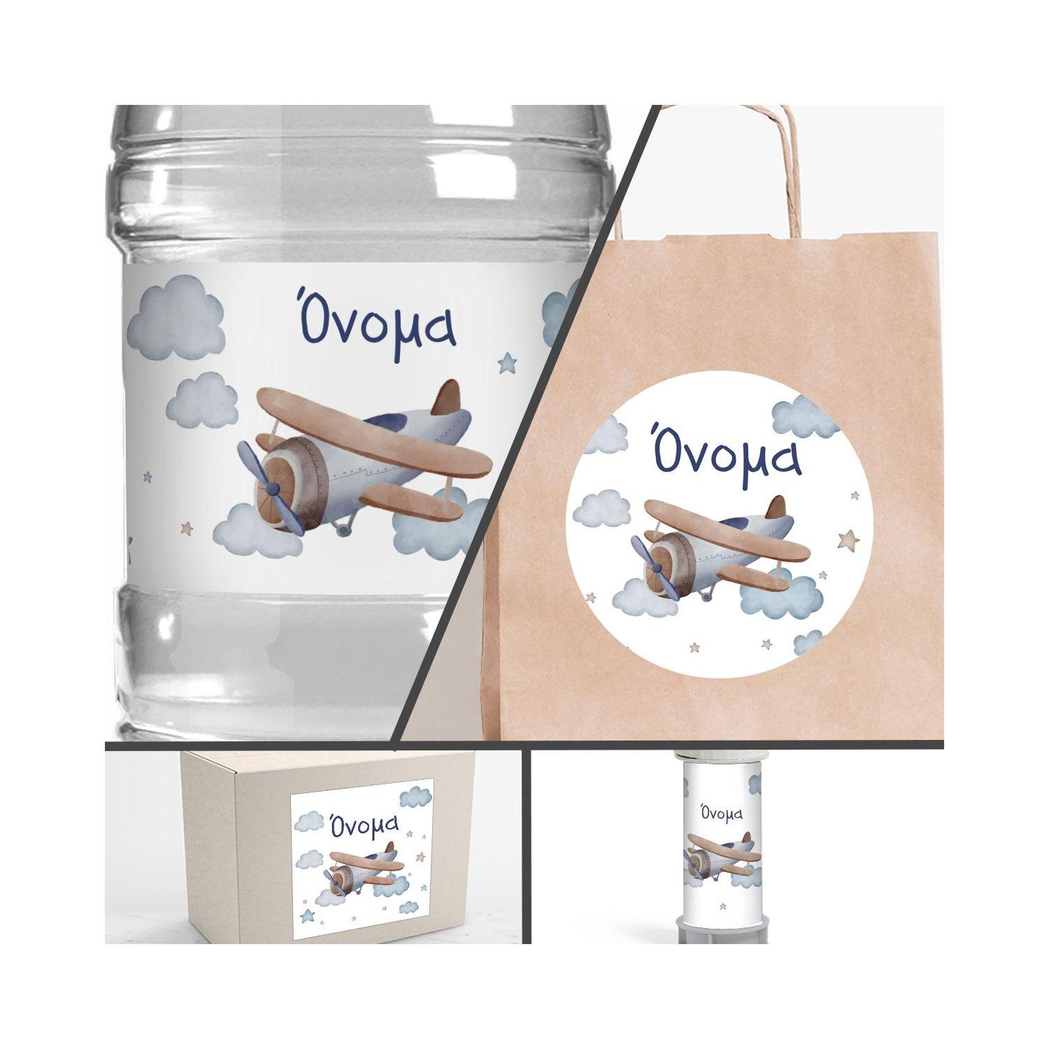 Sticker label, Biplane vintage