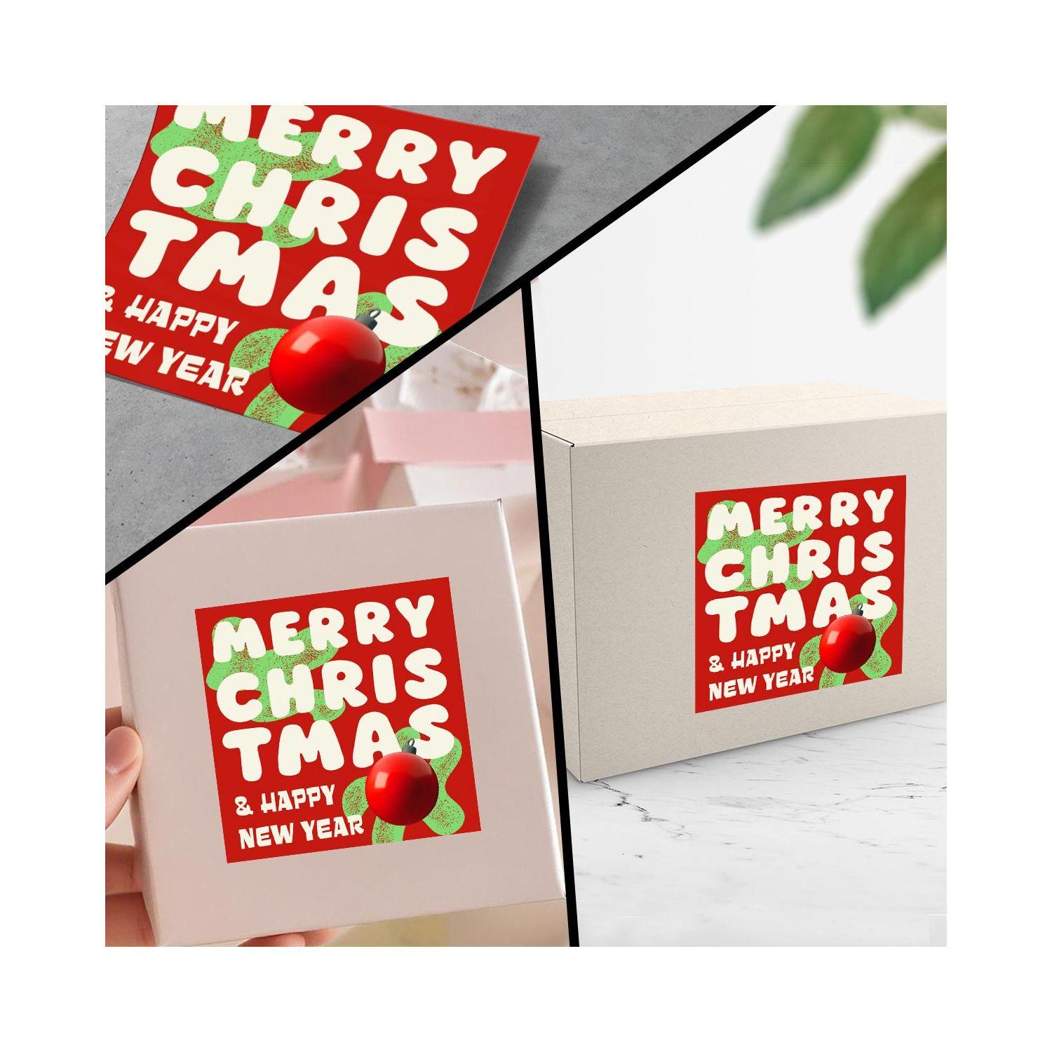 Christmas sticker label, Merry Christmas personalized