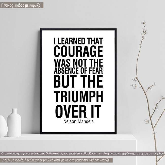 Poster The triumph over fear Nelson Mandela