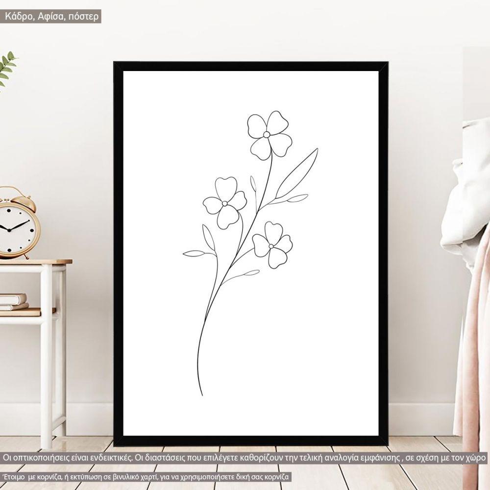 Flowers line art XX, poster