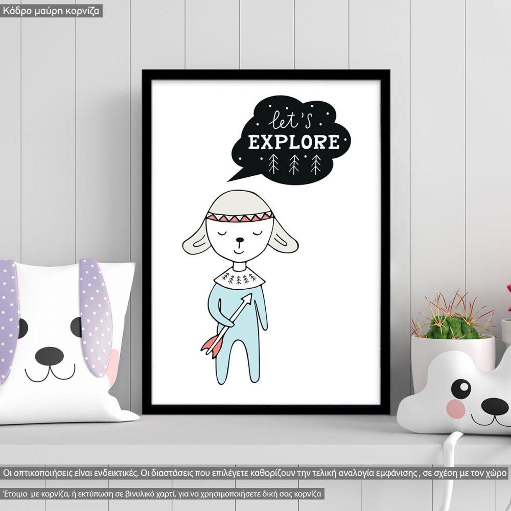 Lets Explore, Poster, Scandinavian style