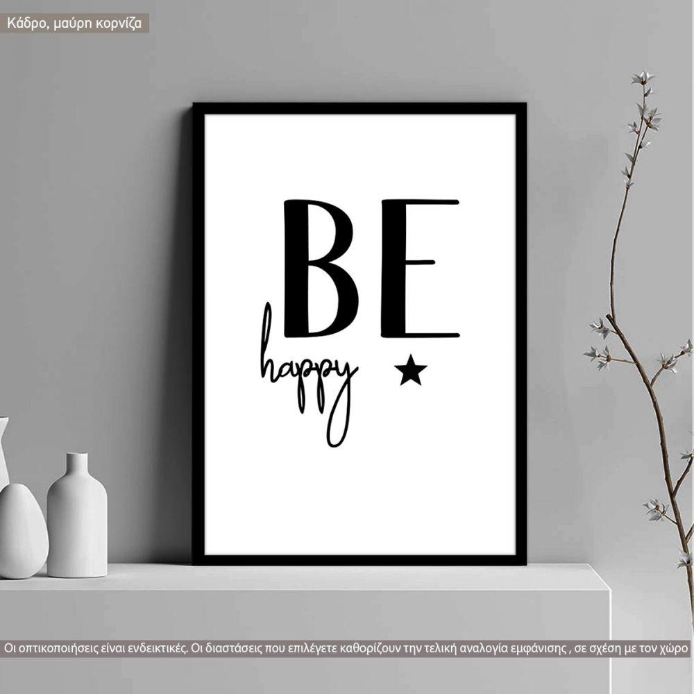 Be happy typography, poster