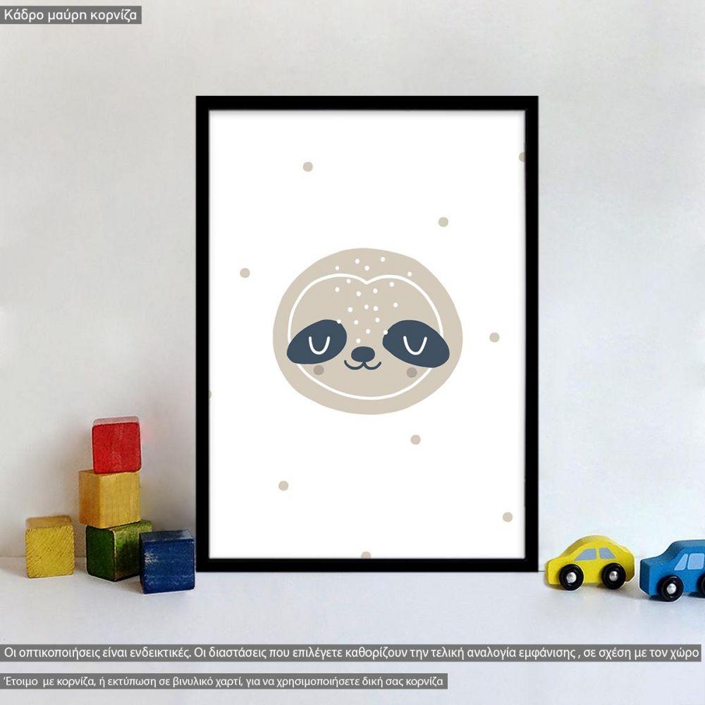 Pastel animals, Sloth, poster