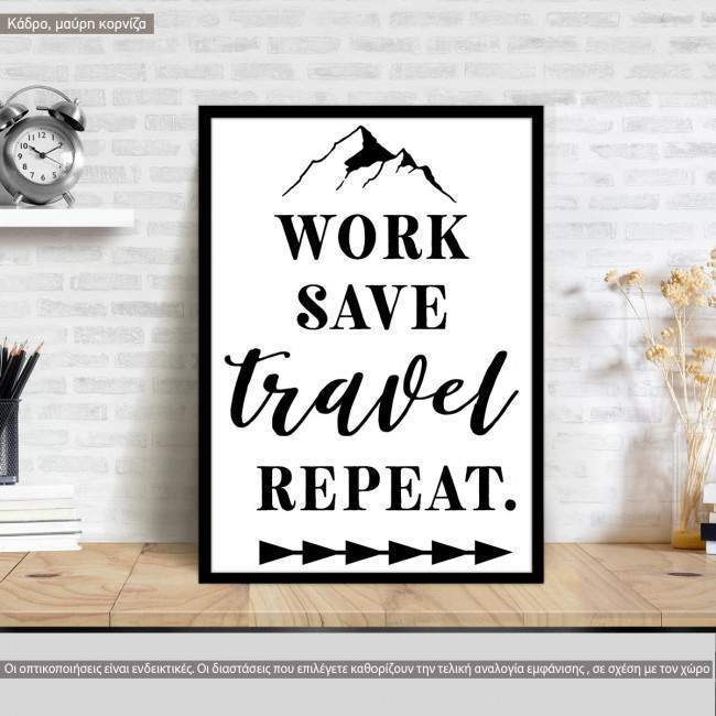 Poster Work save travel repeat