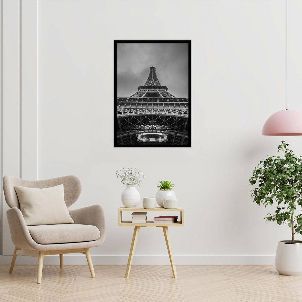 Eiffel tower grayscale, poster