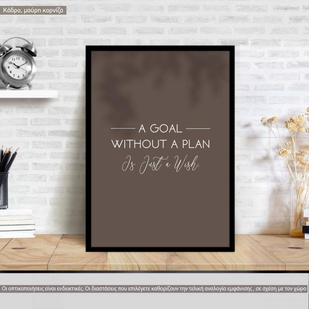 A goal without a plan is just a wish, poster