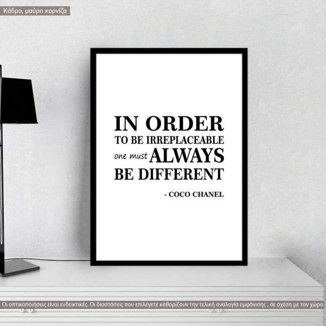 Poster COCO, In order to be Irreplaceable